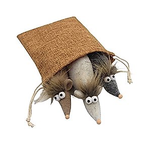 Jumpaws 4 Pack Natural Interactive Catnip Cat Toys Mice Set, Accessories for Indoor Cat, Cat Pillow Toy, Catnip Plush Toy Value Set