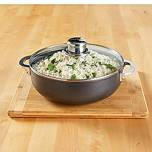 IMUSA USA Nonstick Dutch Oven with Glass Lid 3.2-Quart, Bronzed