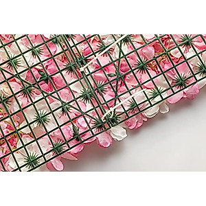 Flowers Wall Panel 4 PCs (11 SQFT) 24"x16" Carnations 3D Flower Wall Decor Silk Flowers for Nails Room, Home Office, Wedding Backdrop, Bridal Shower, Baby Girls Room, Nursery, Pink Room Décor