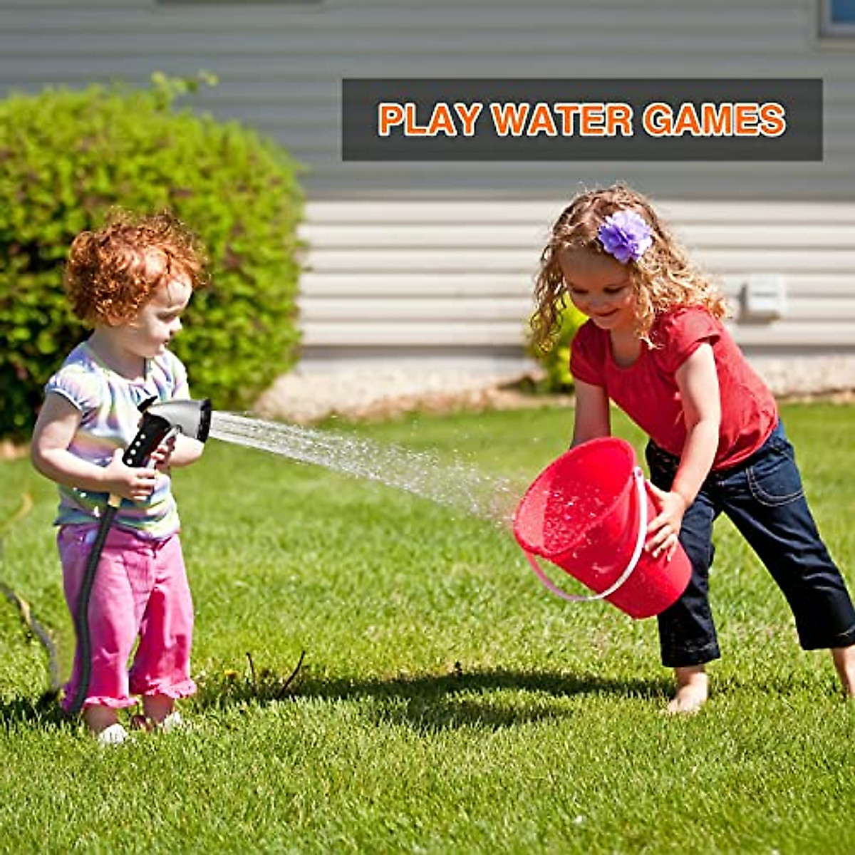 Flemoon Garden Hose Nozzle Heavy Duty, Metal Hose Sprayer with 10 Water Patterns, High Pressure Hand Spray with Flow Control, Best for Watering Outdoor Plant, Washing Car and Showering Pet, Silver