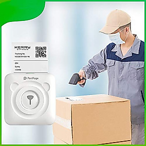 Mini Thermal Printer, Mobile Printer, Wireless Thermal Printer, Thermal Bluetooth Label Printer with 6 Printing Papers Portable Smart Photo Printer for All Smart Phones (Blue)