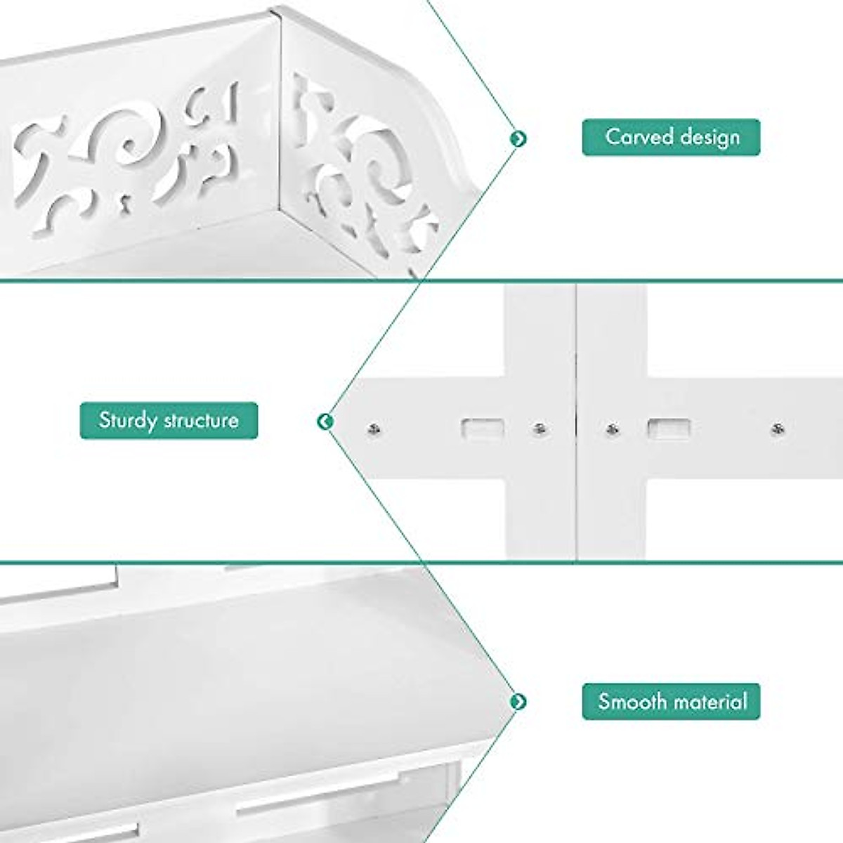Estink Shoes Rack, White Wood Plastic Modern Space-Saving Display Shoe Tower, Free Standing Shoes Storage Organizer Closet Shelves Holder Container for Home Office, Max Support Hold 10 Pair (5 Tier)