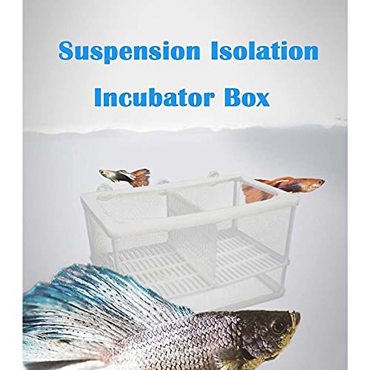 Aquarium Fish Breeder Box, Fish Isolation Box, Hatching Box, Juvenile Fish Spawning Incubator, Water Isolation Net Hatcher, Nylon Mesh Fish Fry Hatchery Breeder Box Separation Net（White L）