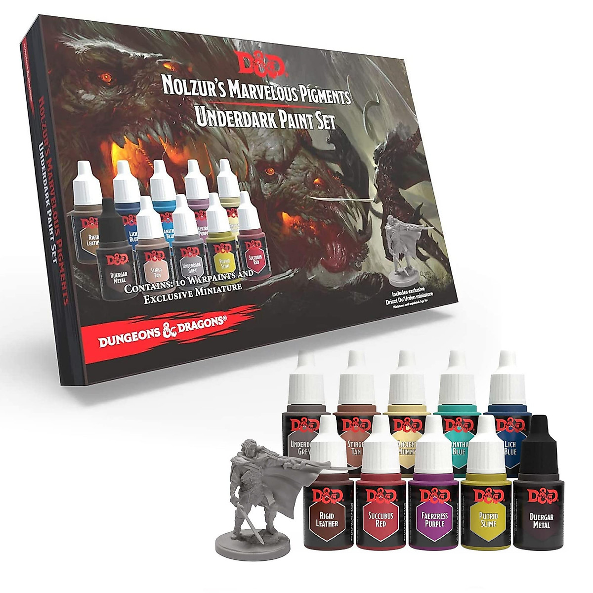 The Army Painter Dungeons and Dragons Nolzur’s Marvelous Pigments Underdark Paint Set, 10 Acrylic Paints Roleplaying, Boardgames, Wargames Miniature Model Painting