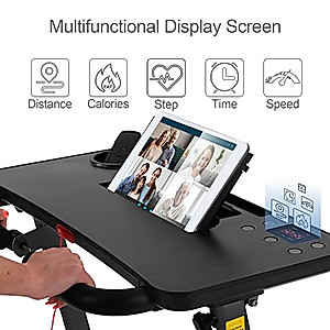 FYC Folding Treadmill for Home - Foldable Treadmill Slim Compact Running Machine Portable Electric Treadmill Workout Exercise for Small Apartment Home Gym Jogging Walking，Black