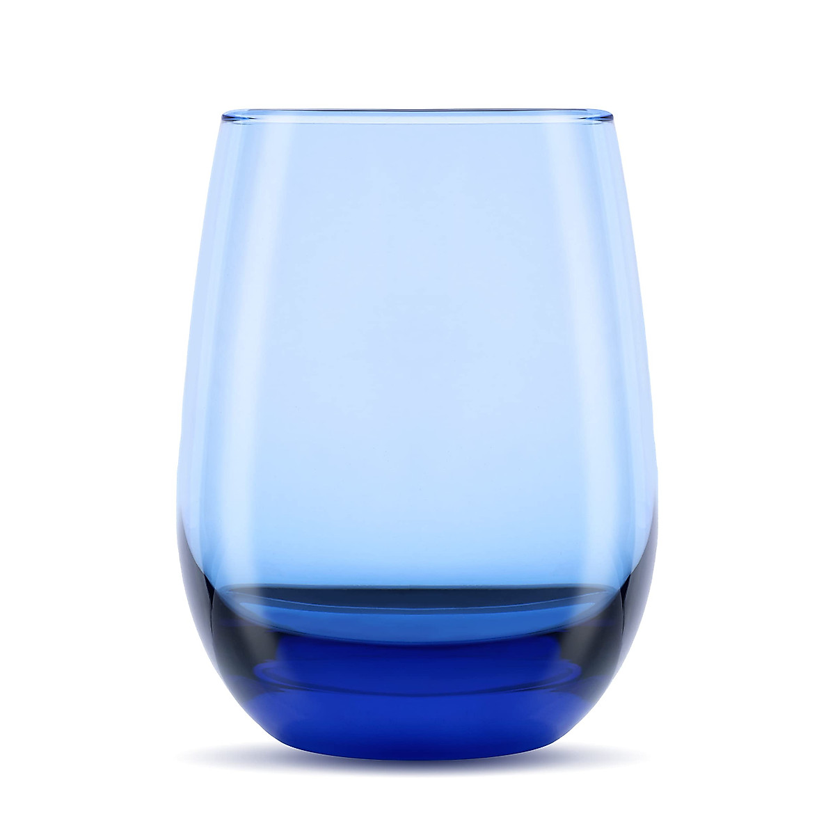 Libbey Classic Blue All-Purpose Stemless Wine Glasses, 15.25-ounce, Set of 6