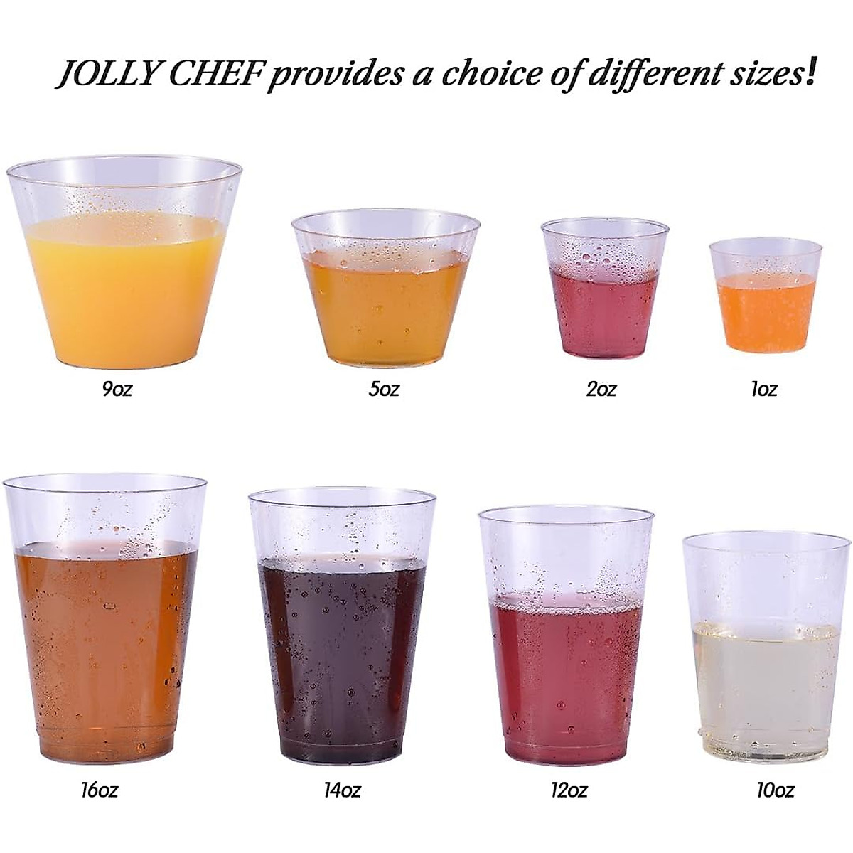 JOLLY CHEF 5 oz 100 Pack Small Glitter Disposable Cups, Glitter Plastic Cups, Disposable Plastic Shot Glasses Perfect for Parties Halloween Thanksgiving Christmas