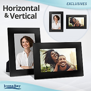 Icona Bay 4x6 Picture Frames (Black, 3 Pack), Sturdy Wood Composite Photo Frames 4 x 6, Sleek Design, Table Top or Wall Mount, Exclusives Collection