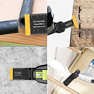 Trivd Frol 50PCS Oscillating Saw Blades, Professional Universal Titanium Multitool Blades for Wood Plastics Metal, Quick Release Multi Tool Blades Kits Fit Dewalt Ryobi Milwaukee Rockwell Fein