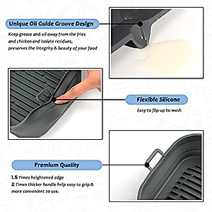 Loveuing Silicone Air Fryer Liners Square - Reusable Airfryer Silicone Basket - Easy to Clean Air Fryers Silicone Pot for 5.8 to 8 Qt Air Fryer Baking Tray Oven Accessories, 8.5 Inch Large