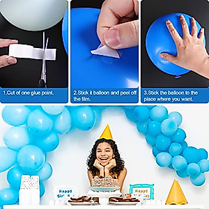 Balloon Decorating Strip Kit for Arch Garland with 32Ft Balloon Tape Strip, 2 Tying Tool, 200 Dot Glue, 20 Balloon Flower Clip, 2 Roll Ribbon (Balloon Strip Kit)
