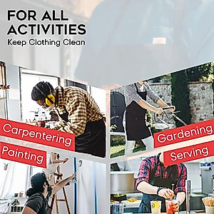 Comfyanno Aprons for men, 2 Pack 100% Cotton Mens Apron, Black Chef Kitchen Cooking Apron, Men Grilling BBQ Apron with 2 Pockets, Waterproof Man Apron for Gardening, Baking