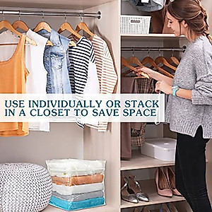 3 Pcs Clear Zippered Organizers Clothes Storage Bags with Handle Plastic Sweater Storage Foldable Toy Storage Bin for Organizing Blankets Underwear Toys Travel Storage (3 Pcs)