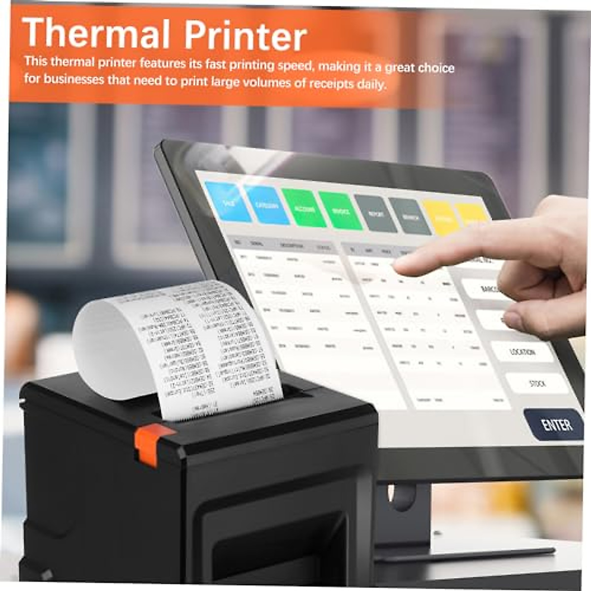 PartyKindom Black Thermal Paper Printer Thermal Pos Printer Abs Receipt Printer for Small Business Thermal Shipping Printer