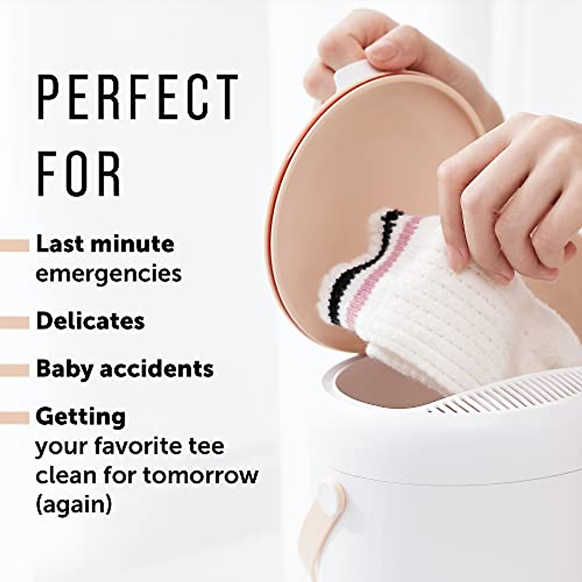 Mini Portable Washing Machine for Small Laundry Loads – Compact Apartment Washing Machine With Quick and Quiet Operation – Convenient Countertop Washing Machine for Your Home – Delicates Washer (White)