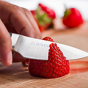 Misen 3.5-Inch Precision Paring Knife: Ideal for Fruits & Vegetables, High Carbon Stainless Steel, Ultra-Sharp, Includes Kitchen Blade Guard - Black
