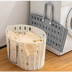 Collapsible Laundry Basket (50 x 30 x 31 cm, Grey)