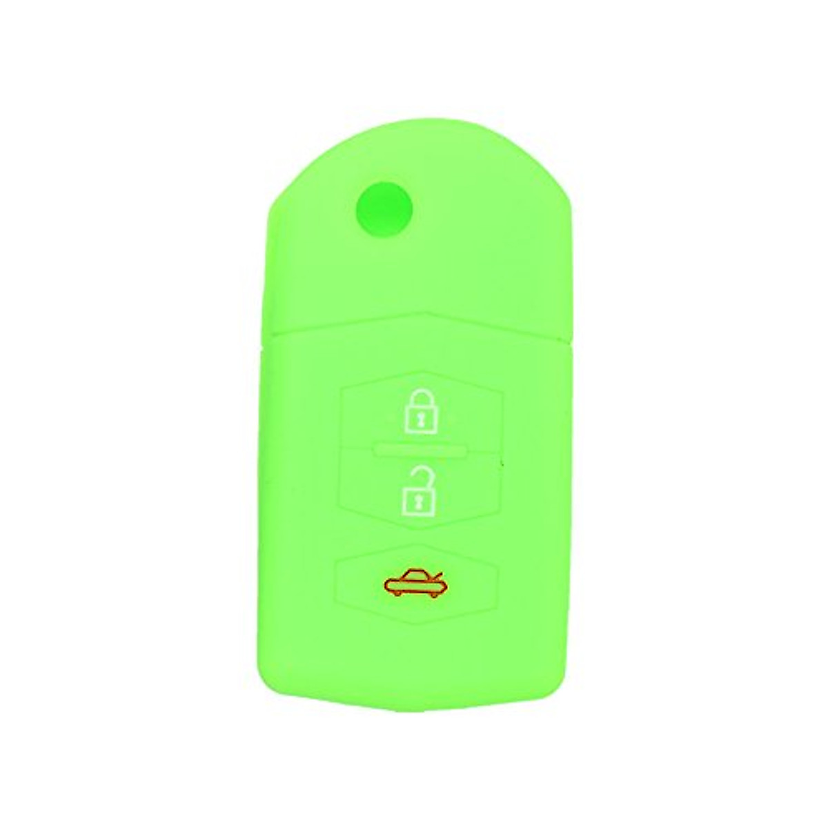 SEGADEN Silicone Cover Protector Case Holder Skin Jacket Compatible with MAZDA 3 Button Flip Remote Key Fob CV9530 Light Green