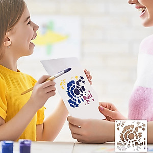 6 Inch Wall Texture Stencils for Painting, 25 Pieces Reusable DIY Modern Wall Stencil Mixed Crackle Marble Background Camo Spray Paint Art Templates for Wood Canvas Paper Floor Tile(Wall)