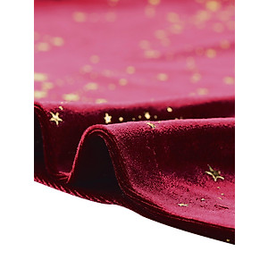 Allegra K Women's Christmas Stars Square Neck Vintage Velvet Mini Dress Medium Red