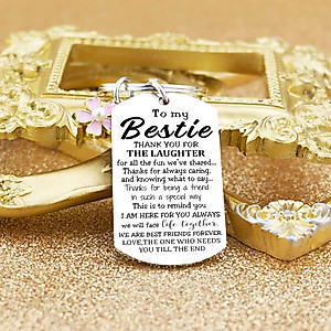 ibiwe Bestie Gifts for Women Friend Gifts for Women Unique Friendship Gifts for Women Friends Female Keychain Birthday Key Chain Good True Friend Bff Great Gifts Ideas Galentine's Day