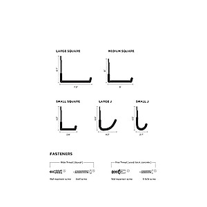 GSM Brands Garage Hooks, Heavy Duty Wall Mounted Utility Storage, Coated Steel 12 Pack [ Variety Pack, 5 Different Sizes ]