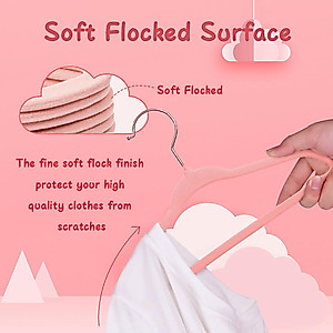 Stormix Kids Hangers 32 Pack, Kids Clothes Hangers Non-Slip, Children Velvet Hangers with Shoulder Notches for Closet Pink