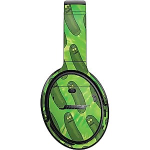 Skinit Decal Audio Skin Compatible with Bose QuietComfort 35 Headphones - Officially Licensed Warner Bros Pickle Rick Pattern Design