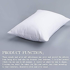 NTBAY 2 Pack 100% Brushed Microfiber 13x18 Zippered Toddler Pillowcases, Super Soft and Cozy Travel Kids Nursery Pillow Cases, 13x18 Inches, White