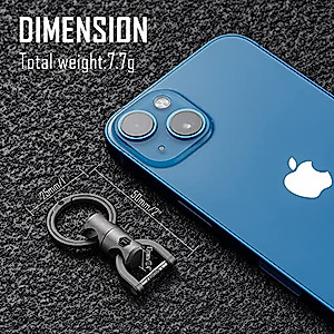 KeyUnity KM13 Swivel Keychain with D Ring Key Shackle, Titanium Rotatable Key Organizer