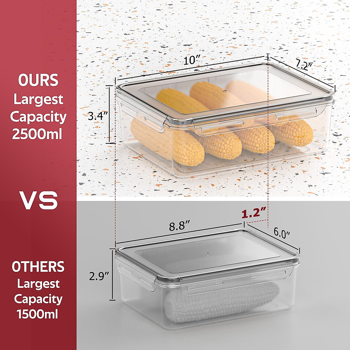 85oz Large Food Storage Containers with Lids Airtight Set - 100% Leak Proof Plastic Meal Prep Lunch Containers for Kitchen Organizer, Easy to Snap Includes Labels & Pen (16 Containers+16 Lids)