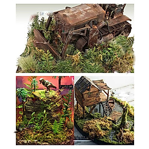 Warmtree Simulation Green Grass Artificial Moss Miniature Static Grass Model Grass Tufts Railway Artificial Grass for Train Landscape Railroad Scenery Sand Military Layout Model