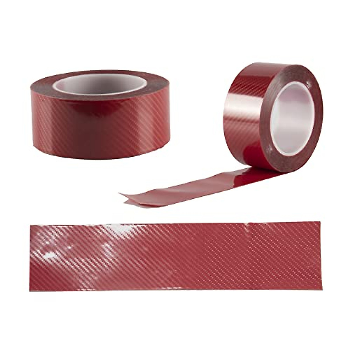 SINGARO 5D Carbon Fiber Car Film Vinyl Car Film Door Sill Protector, Car Bumper Door Sill Protector for Car Accessories, Compatible with Most Cars, Red (2inx33ft)