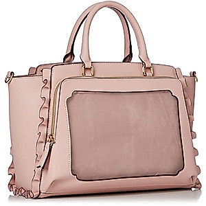 &Shuet Tote Bag/Brief, Official, Thinking Bag, Tote Bag with Clear Pocket, safety pink, One Size