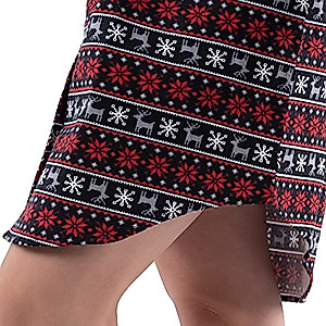 Fruit of the Loom Women's Flannel Sleep Shirt, Fair isle Black, Large