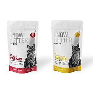 Know Better for Cats – Chicken Recipe, RAW Cat Food Premix/Supplement for Making Homemade Cat Food, All Natural, Holistic Veterinarian Approved, Grain Free, No Artificial Additives