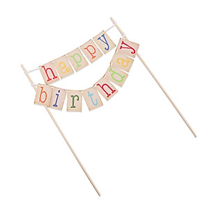 WAWOO Rainbow Happy Birthday Cake Topper - Personalized Birthday Banner, Rainbow 1st Birthday Decorations,Photo Prop, Baby Shower, Best Birthday Party Supplies