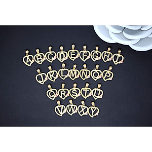 14k Two-Tone Initial Heart Pendant in Yellow and Rose Gold - Letter G