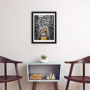 Finefrarm 12x16 Frames Display 11x14 Picture with Mat or 12 x 16 Photo Without Mats Black Picture Frames Wall Art for Living Room and Office Wall Mounting Decor