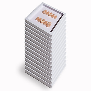 LIGHT RAIN Press on Nail Packaging Box, 3D Nail Storage Organizer and Display Holder Set, 4.3x4.3x0.8 inch, 14pcs