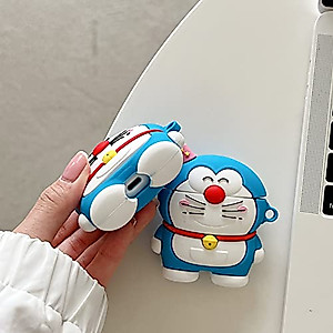 Compatible with AirPods 3rd Generation Case, [2021] Cute 3D Cartoon Doraemon Airpods 3 case with Keychain, Soft Silicone for Apple Airpods 3 Charging Case (Doraemon)