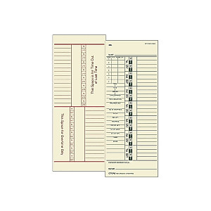 TOPS 1257 Time Card for Acroprint/Simplex, Weekly, Two-Sided, 3 1/2 x 9 (Box of 500)