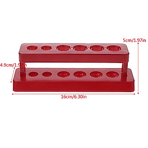 Plastic Test Tube Rack,1pc Test Tube Holder 6 Holes Laboratory Test Tube Rack Holder Red Stand Burette Stand Shelf for Test Tubes