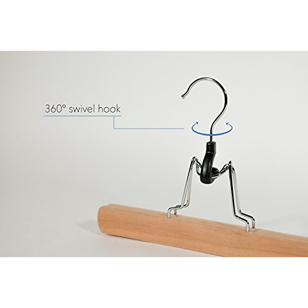 Topline Classic Wood Pants/Skirt Clamp Hangers - Natural Finish (10 Pack)