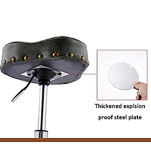 Hydraulic Saddle Stool with Wheels，Industrial Stool with Gold Frame Yellow PU Synthetic Leather Seat，Adjustable Height 40-66 cm，Supported Weight 160 Kg，Mechanic Stoolfor Hairdressing Manicure Tattoo