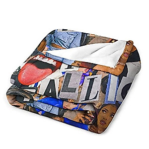 Rwillppycfei Funny American Rapper Singer Megan and & Thee Or/Stallion Throw Blanket, Flannel Fleece Blankets and Throws for Bed, Wearable Air Condition Blanket 40"x50"