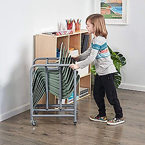 ECR4Kids The Surf Storage Rack, Stores 10 Portable Lap Desks, Flexible Seating, Silver