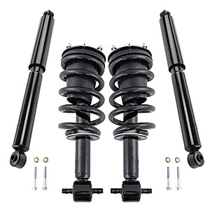 TRQ Front Complete Loaded Strut & Spring & Rear Shock Absorber Assembly 4 Piece Kit Set for 2014-2017 Chevy Silverado / 2014-2017 GMC Sierra/Rear Wheel Drive Models Only