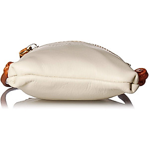 Monahay Small Italian Leather Cross Body Cell Phone and Passport Travel Pouch Bag MH9723 … (Metallic Gold)