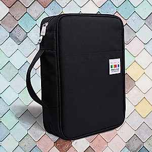JAKAGO 220 Slots Colored Pencil Case Large Capacity Pen Holder for Artist Painter Zipper Organizer Bag for Marker Highlighter Storage Case for Office Sketch Travel Supplies (Black)
